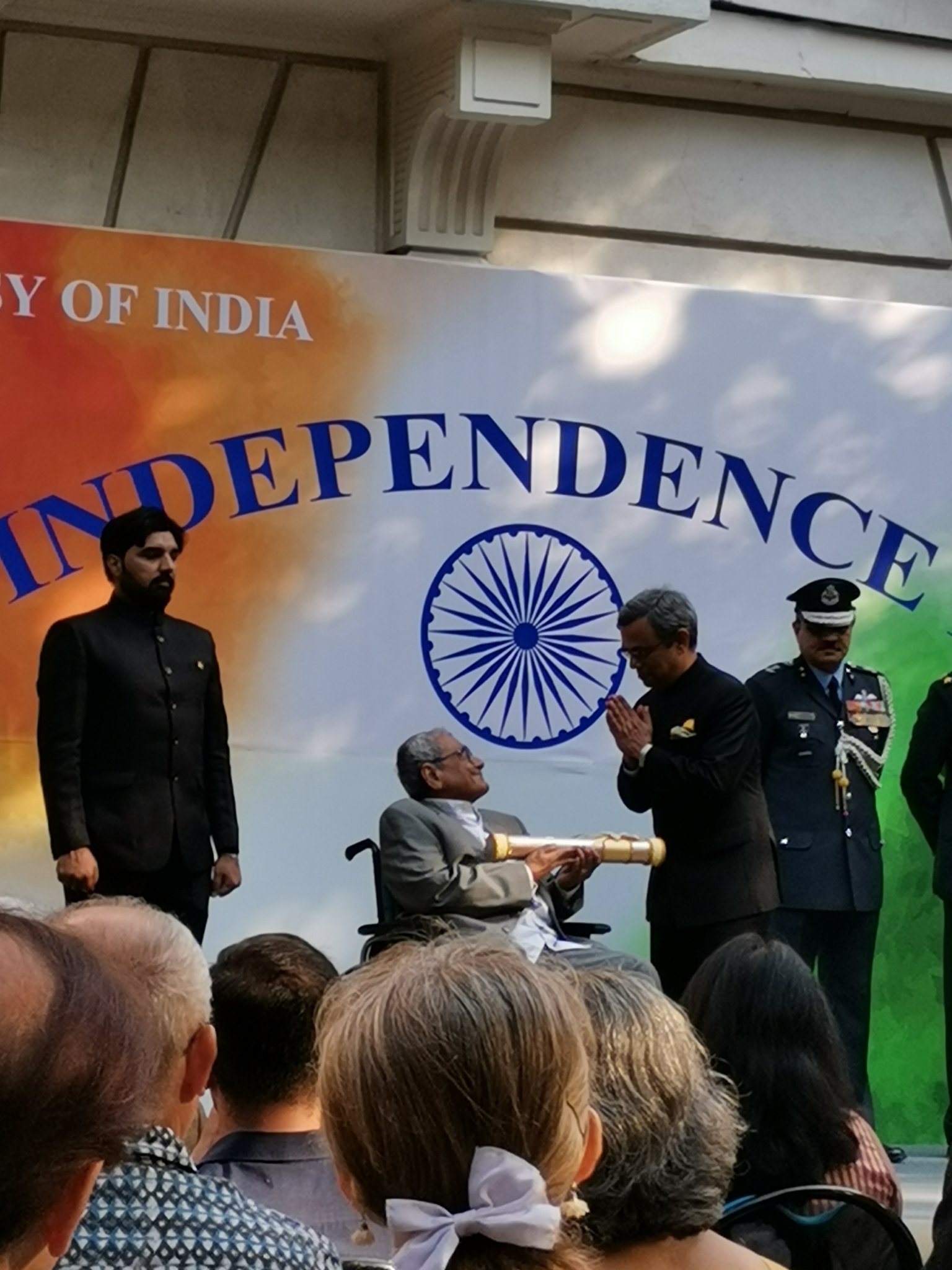 Dr. Prithwindra Mukherjee presented with the Padma Shri at the Embassy ...