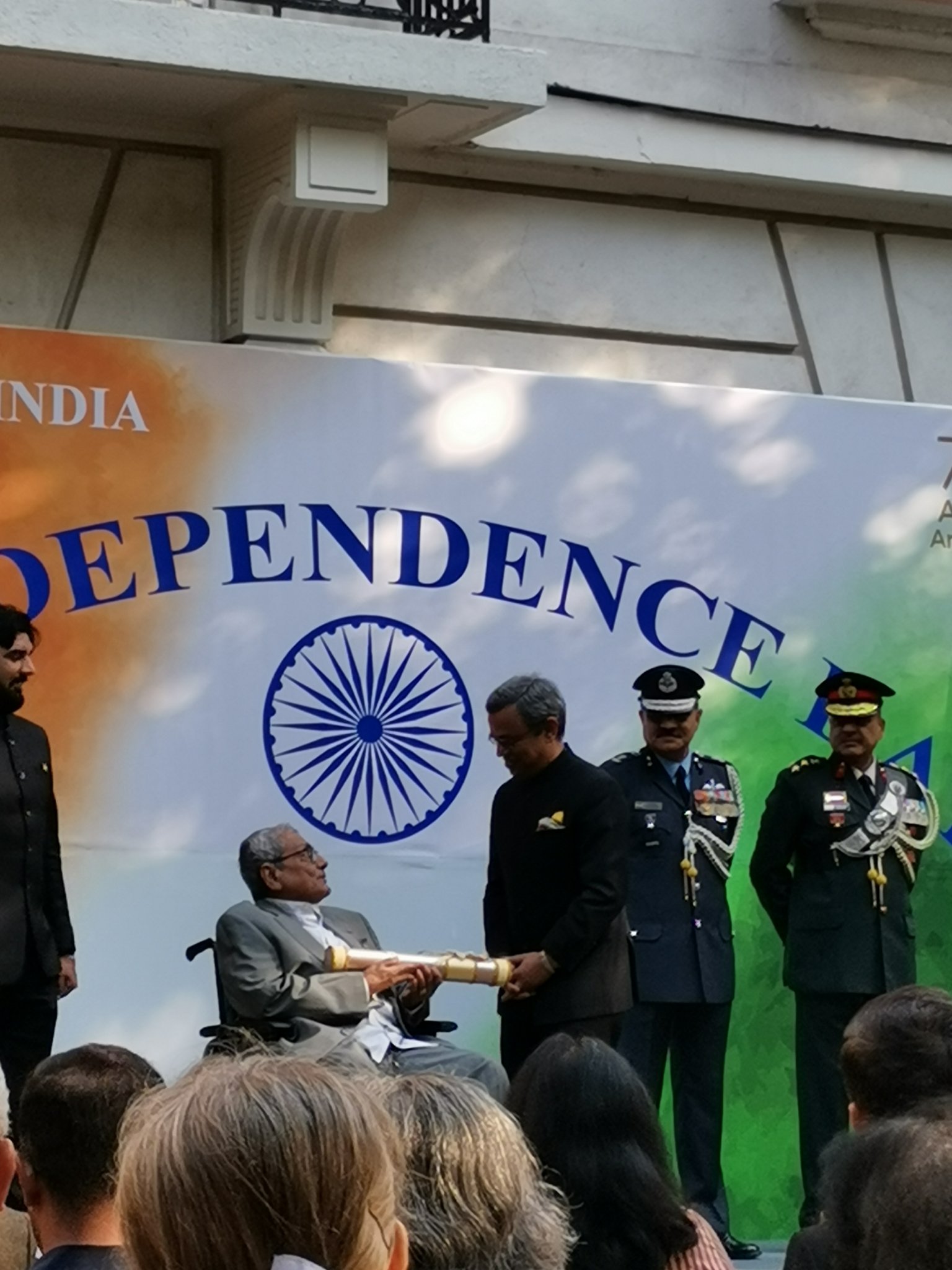 Dr. Prithwindra Mukherjee presented with the Padma Shri at the Embassy ...